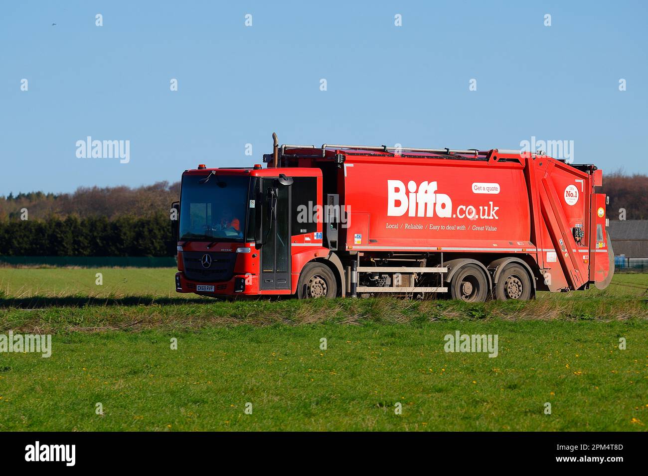 A Biffa waste collection lorry on the B1222 at Sherburn-in-Elmet,North ...