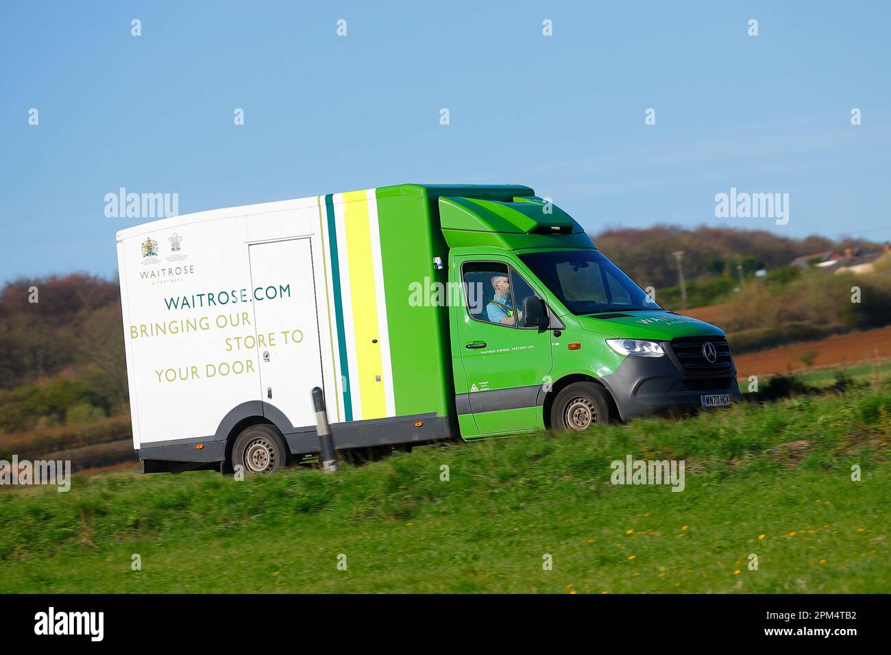 A Waitrose van delivering groceries in Sherburn-in-Elmet,North ...