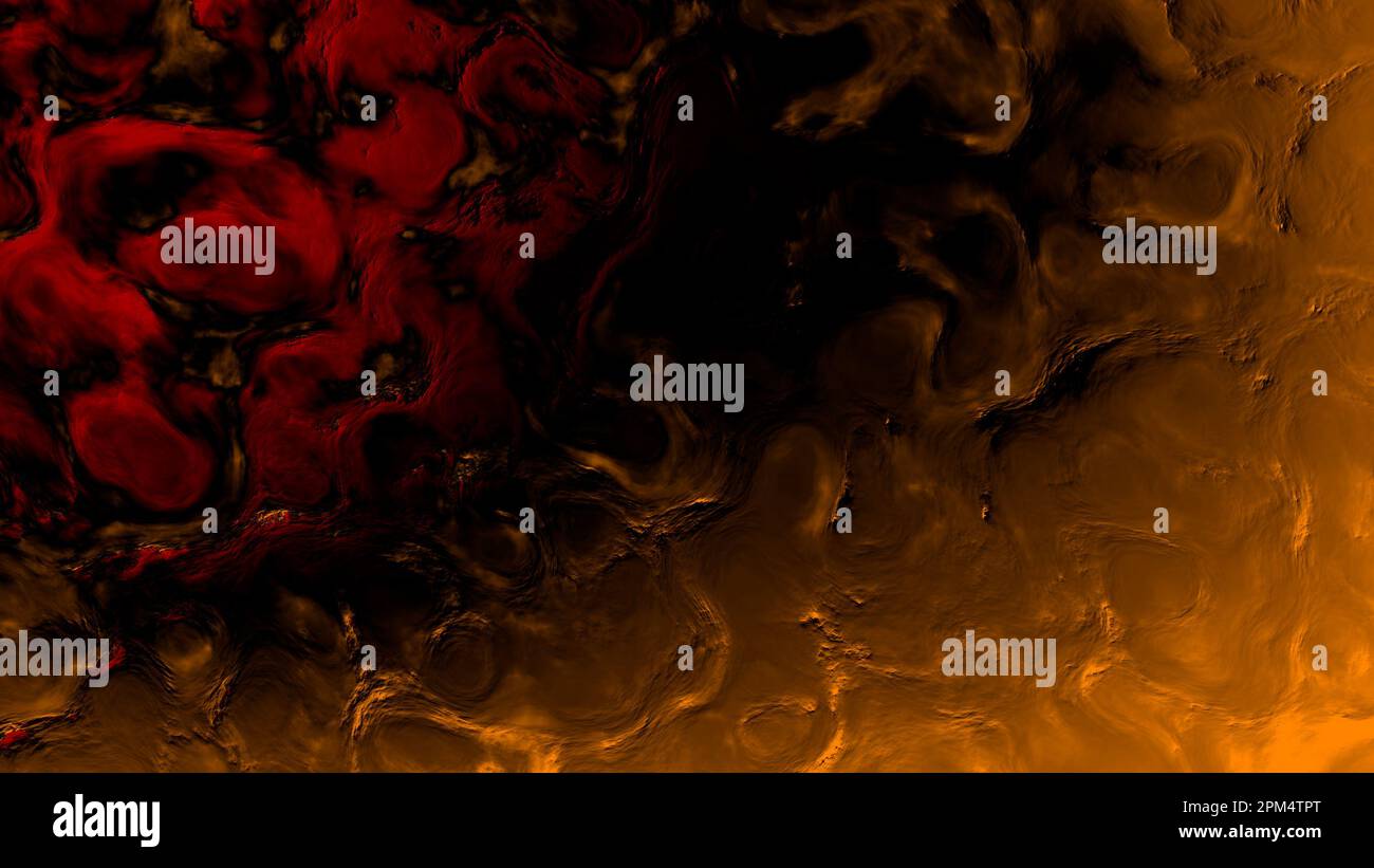 scary rough red - yellow infernal bio curves material - abstract 3D ...