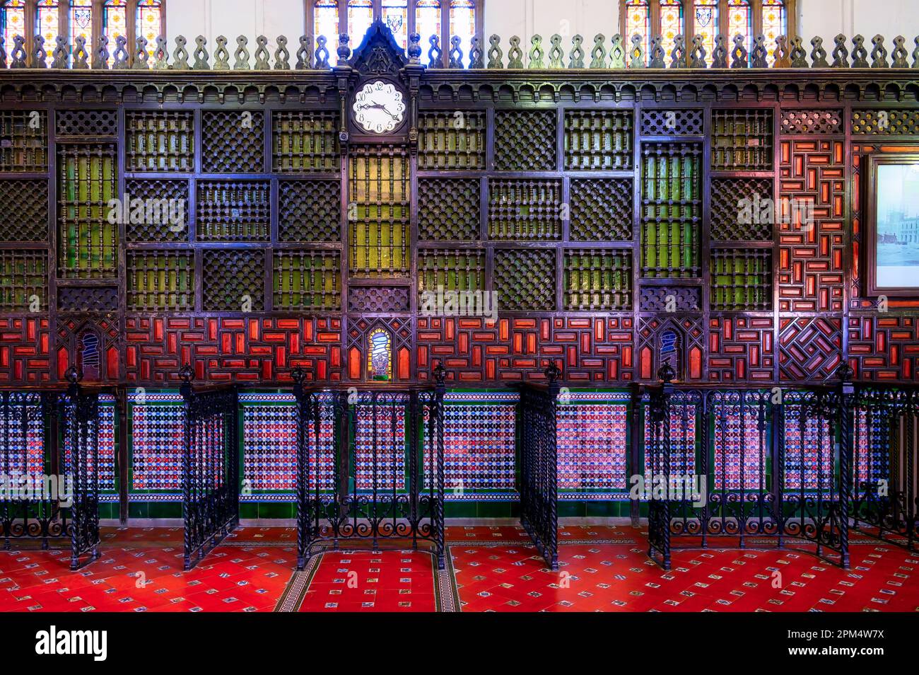 Front view of the old ticket selling booth. antique architecture of the ...