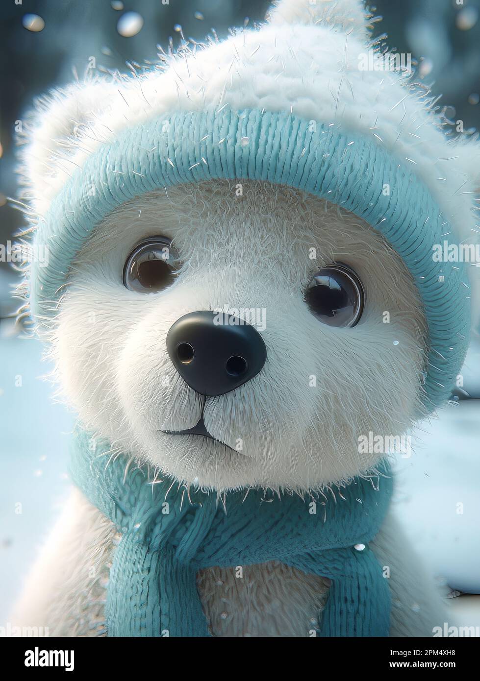 Cartoon character The cute polar bear. Illustration Stock Photo - Alamy