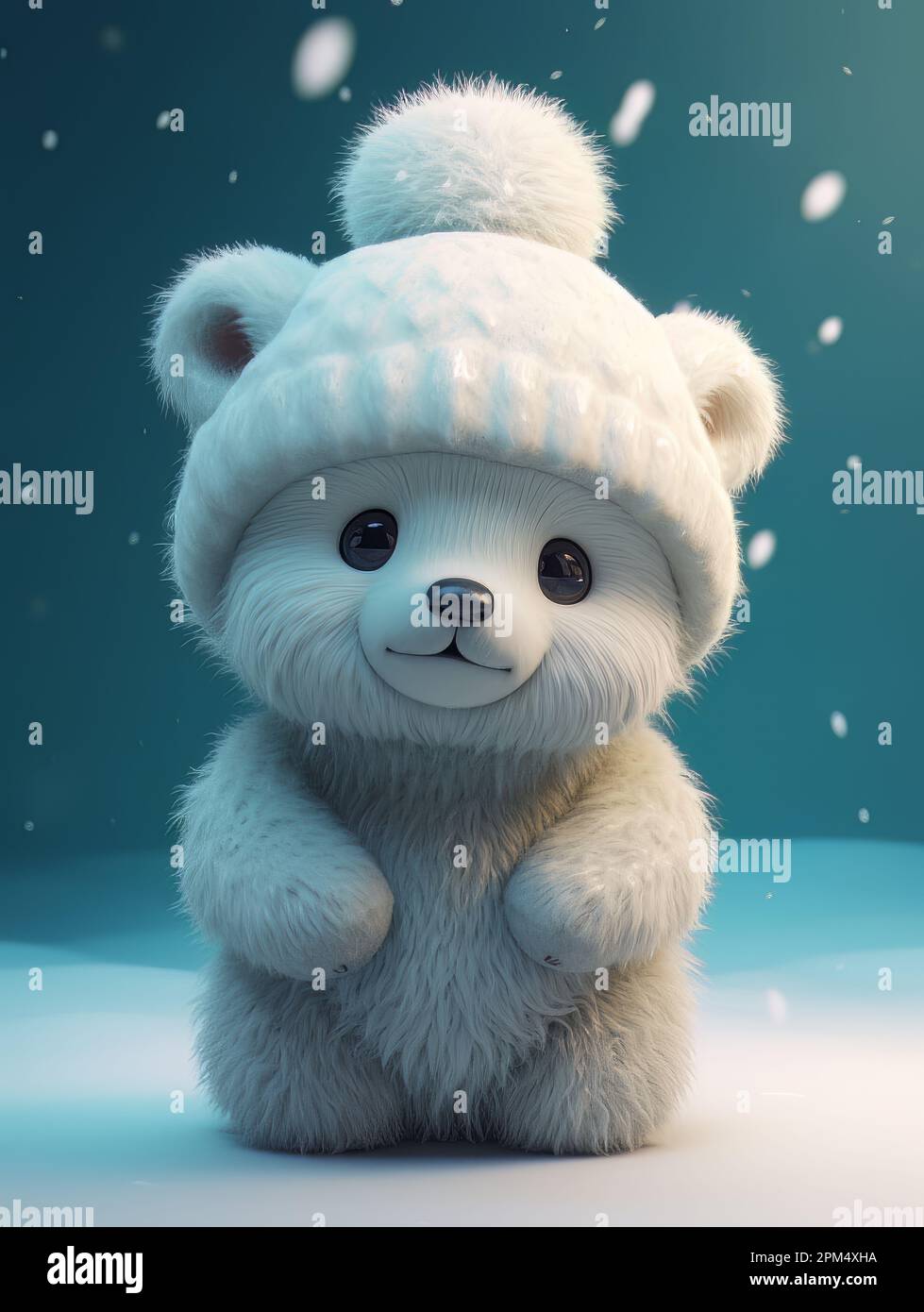 Cartoon character The cute polar bear. Illustration Stock Photo - Alamy