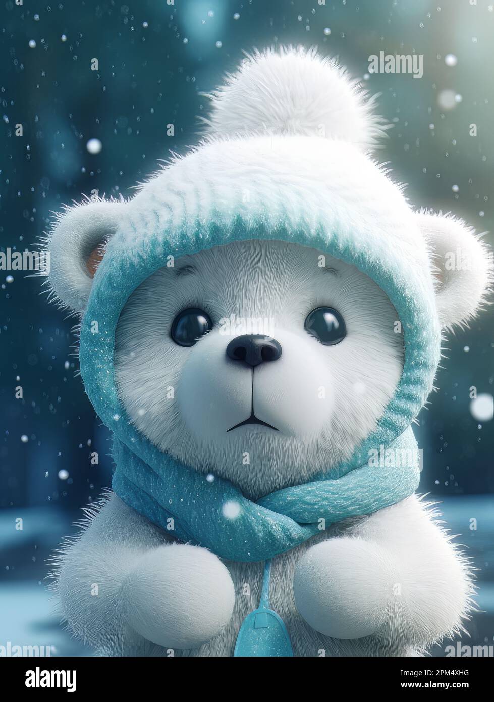 Cartoon character The cute polar bear. Illustration Stock Photo - Alamy