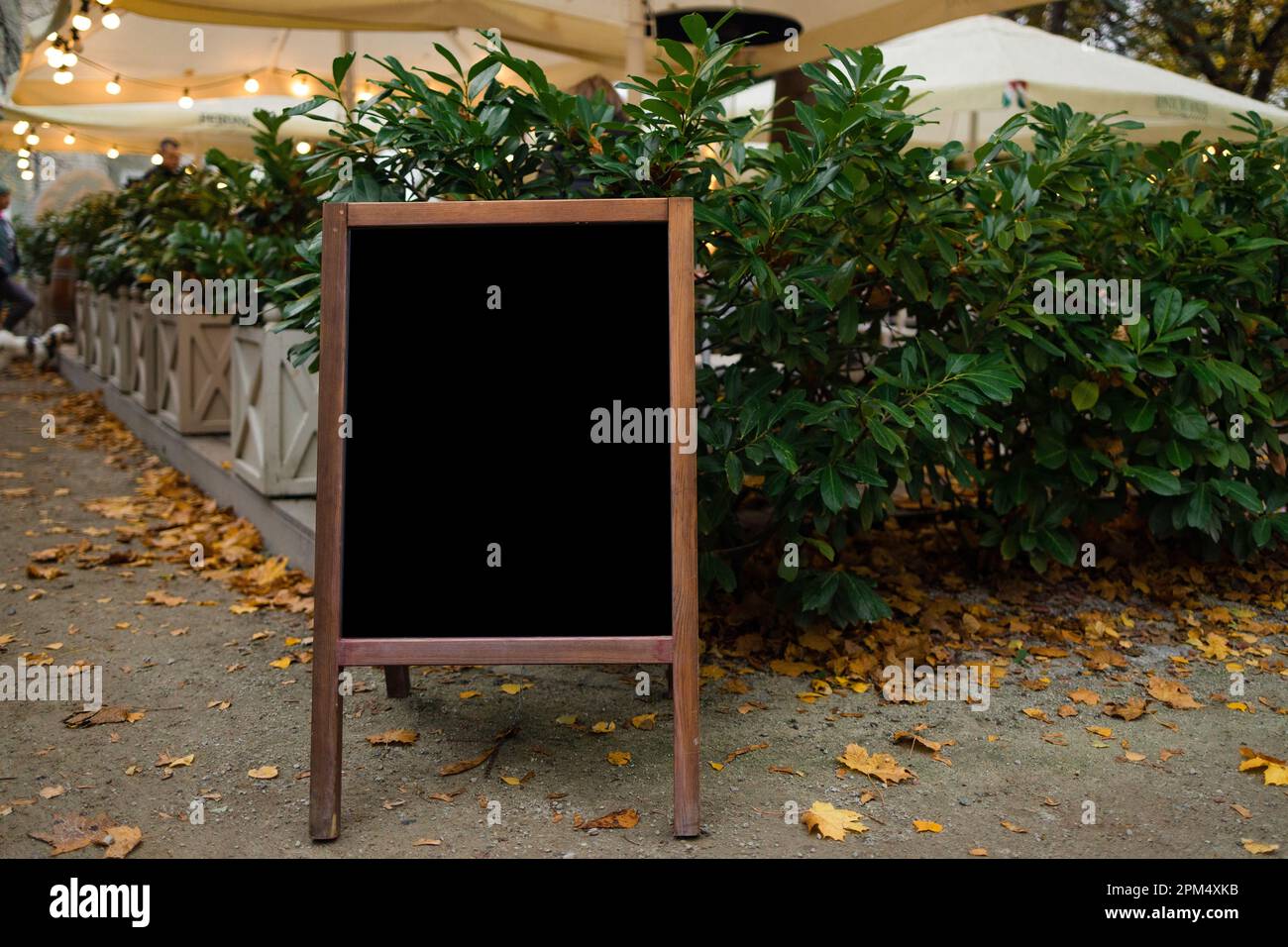 Blank black outdoor advertising stand/sandwich board mock up template ...