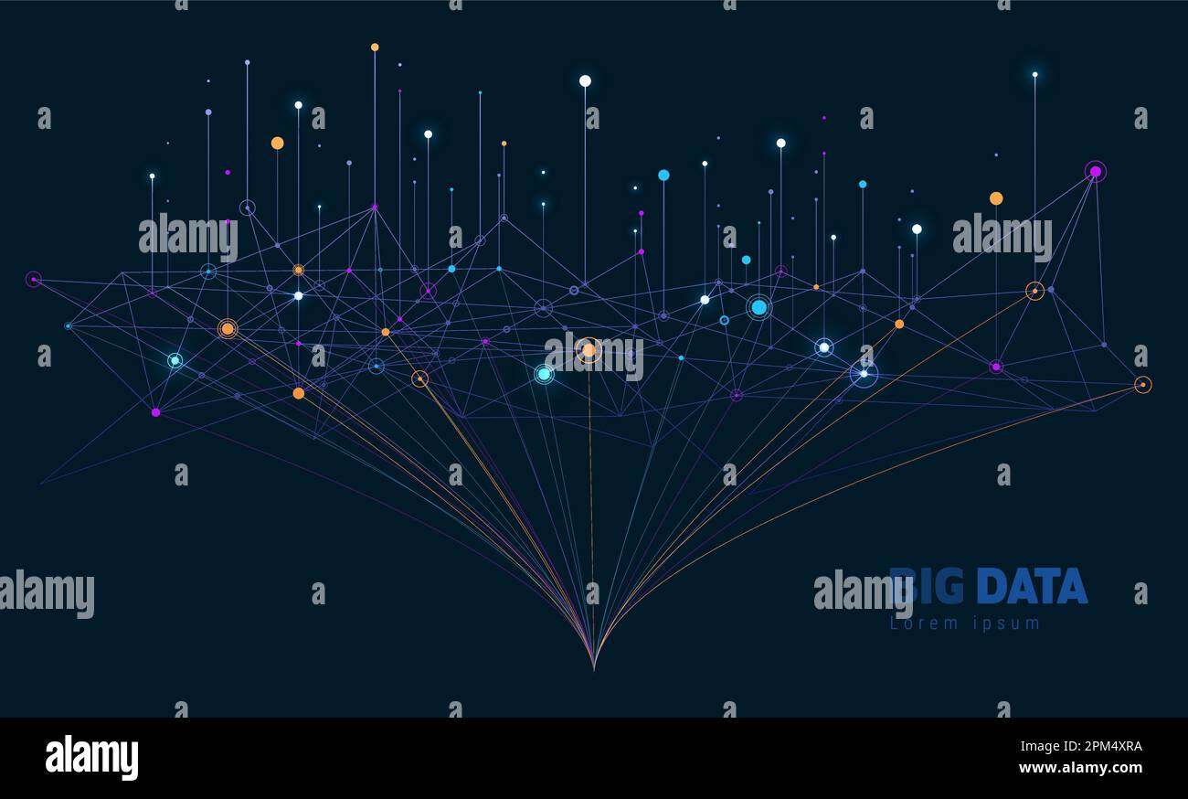 Big data visual information background. Social network concept. Connection vector background ...