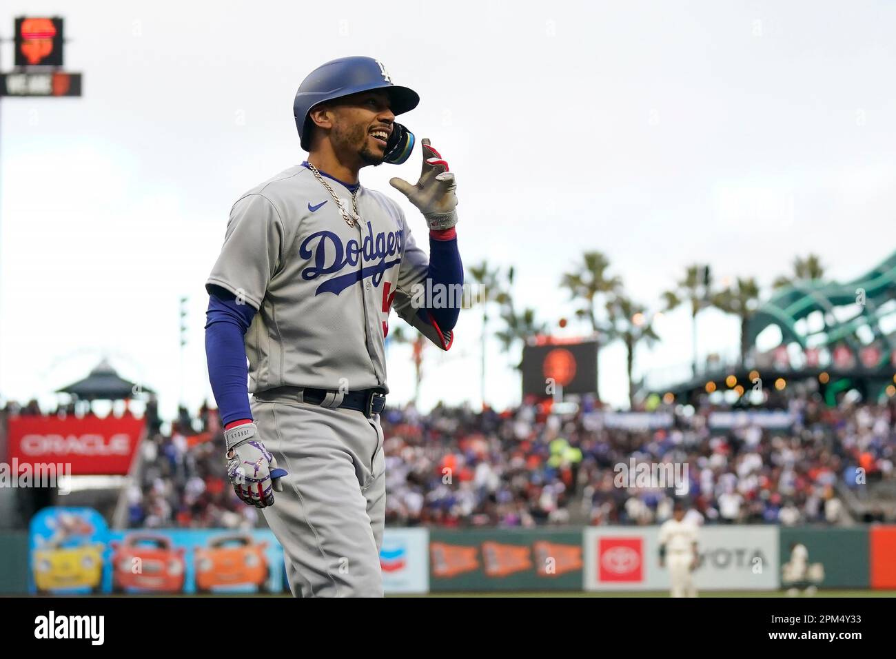 Los Angeles Dodgers' Mookie Betts during a baseball game against the ...