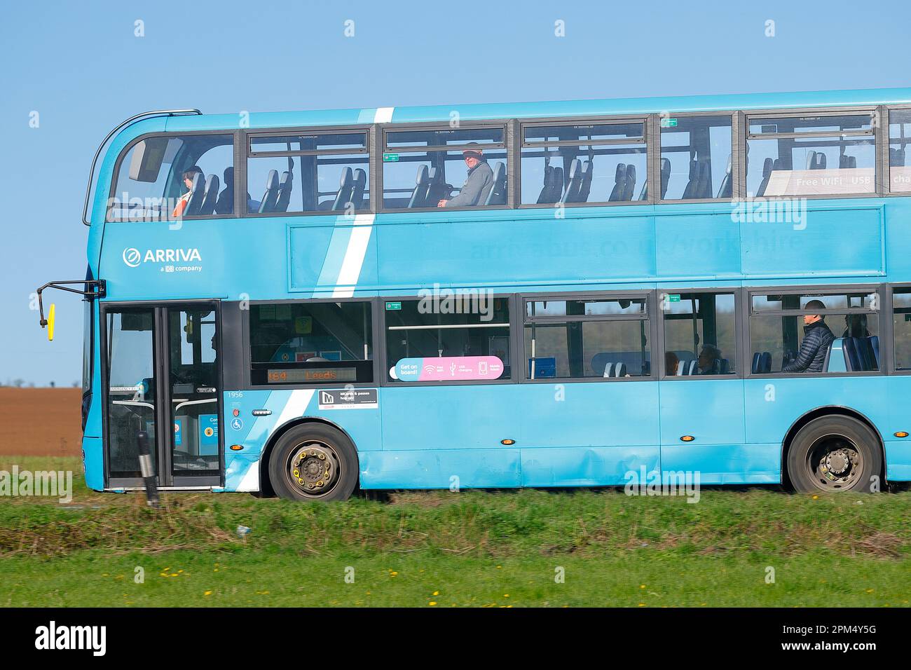 Double Decker bus operated by Arriva Yorkshire travelling along the ...