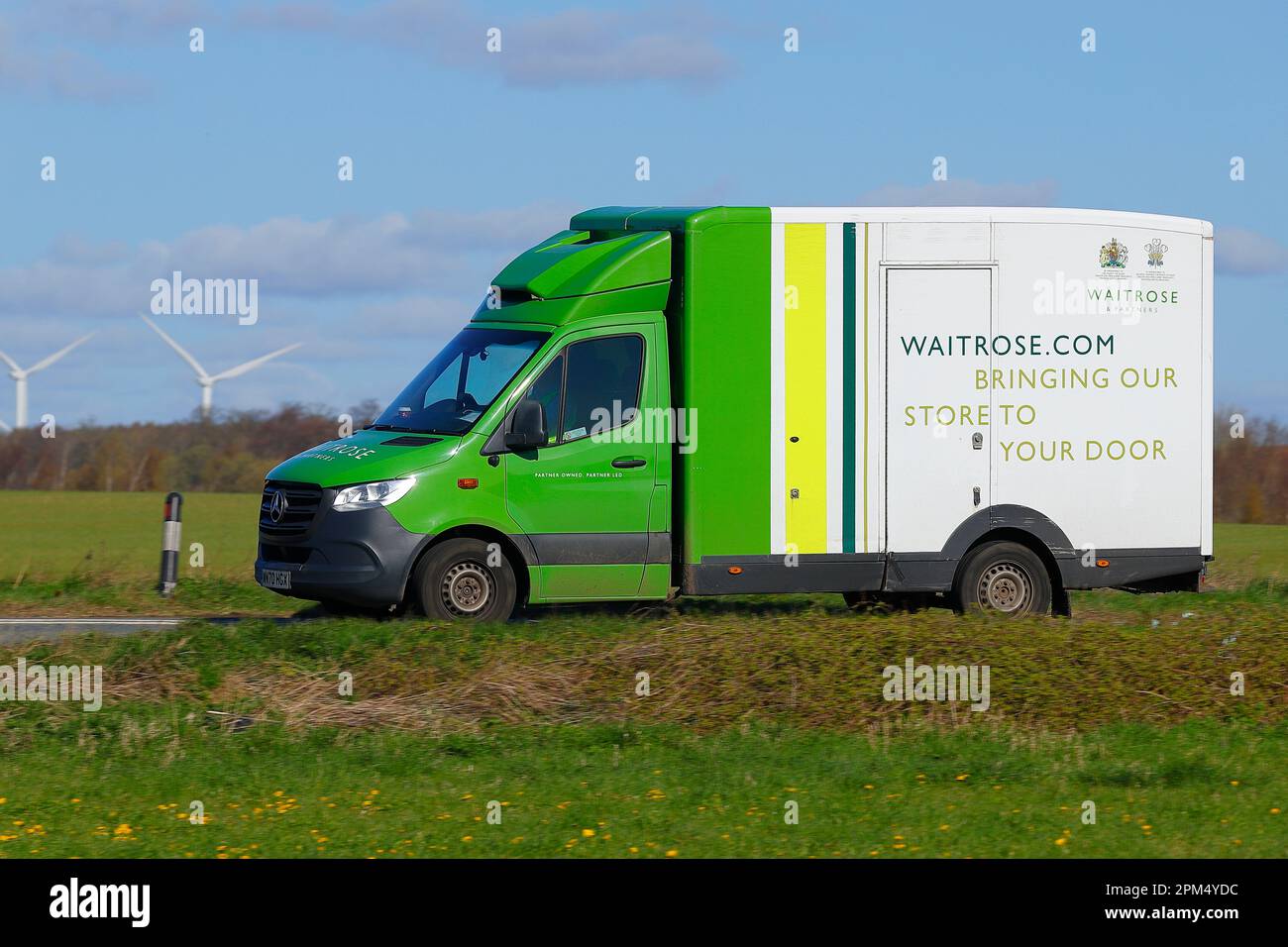 A Waitrose van delivering groceries in Sherburn-in-Elmet,North ...