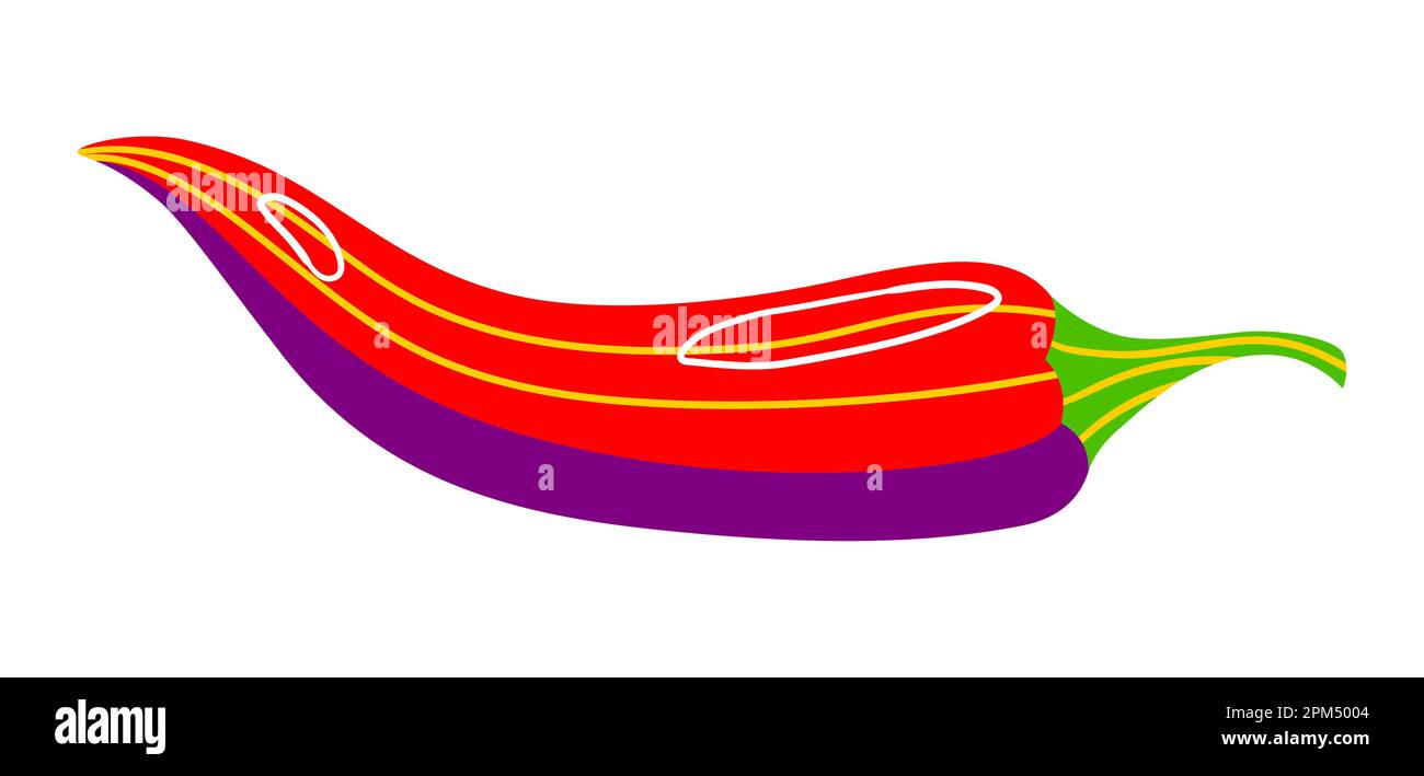Mexican chili pepper. Traditional holiday food. Stylized illustration ...