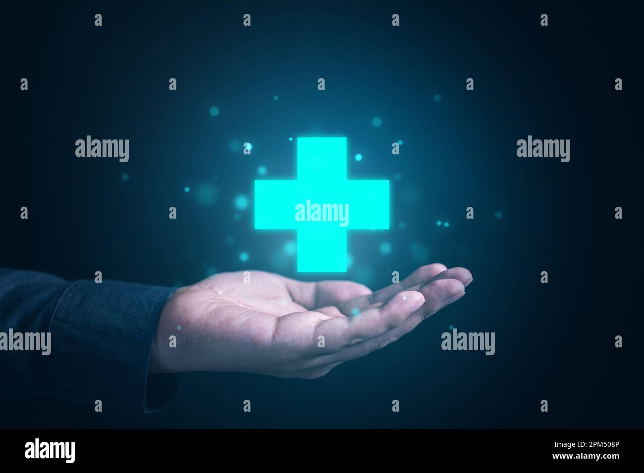 Medical symbol health care icon on hands Stock Photo - Alamy