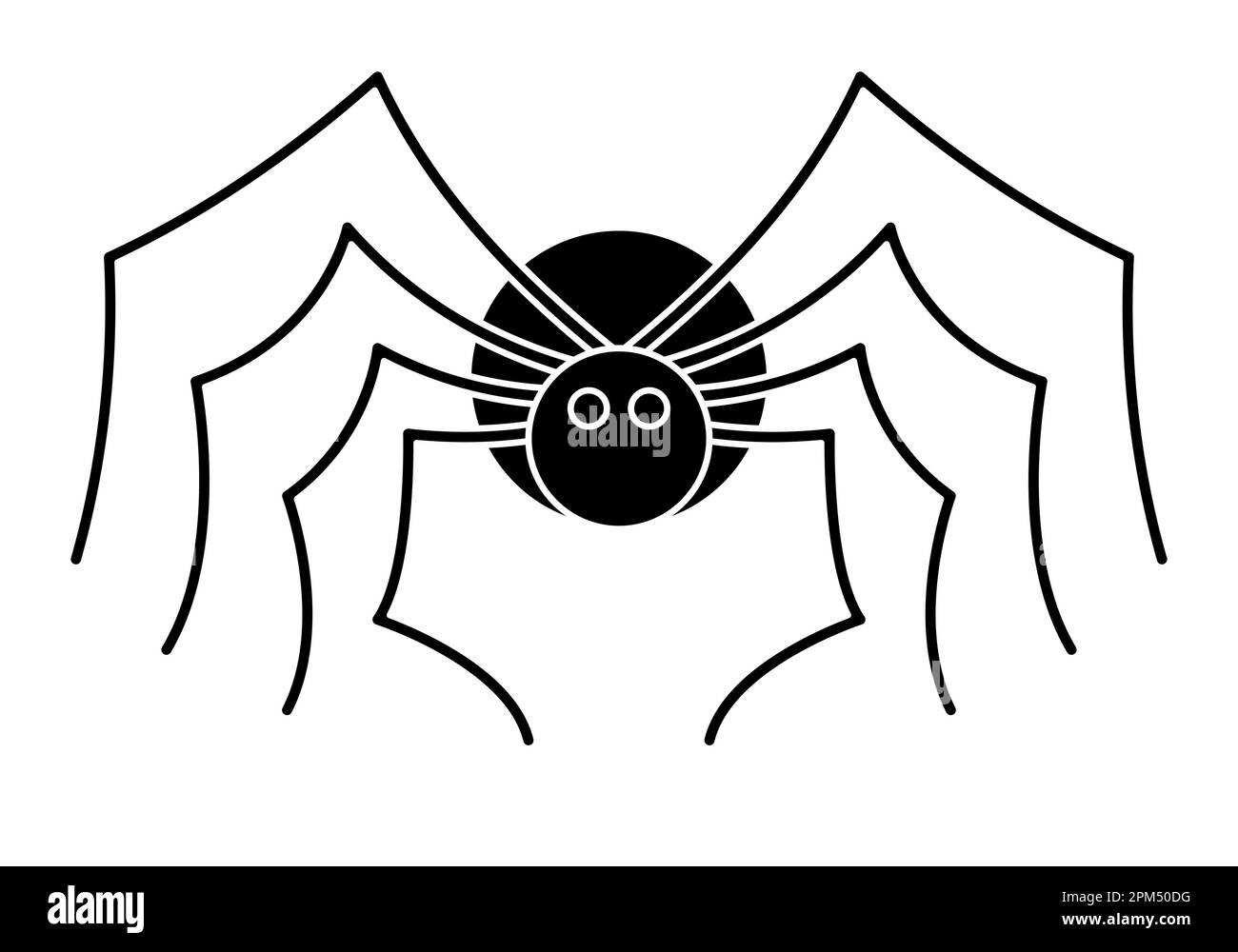 Contour illustration of an abstract black spider Stock Vector Image ...
