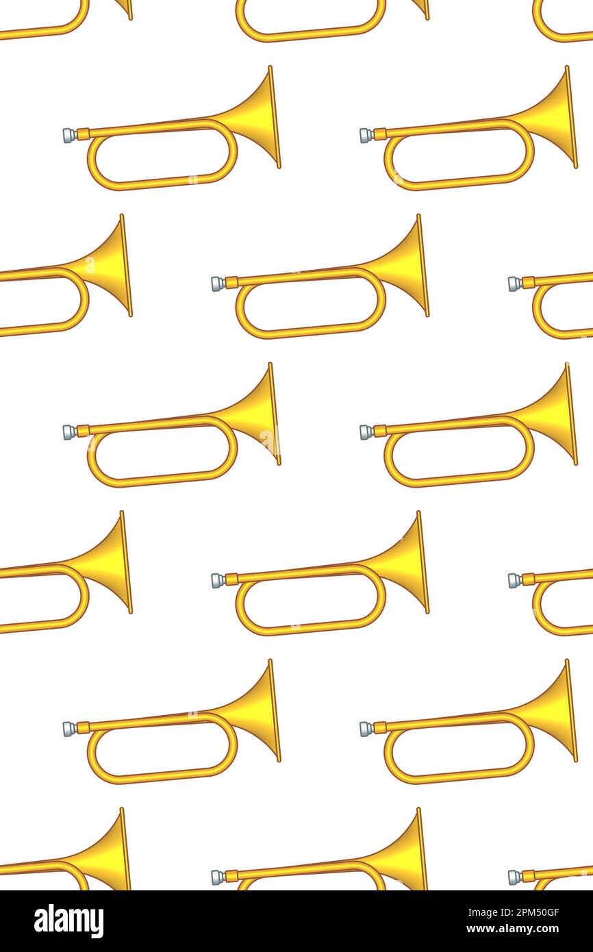 Seamless pattern of a simple musical instrument trumpet Stock Vector ...