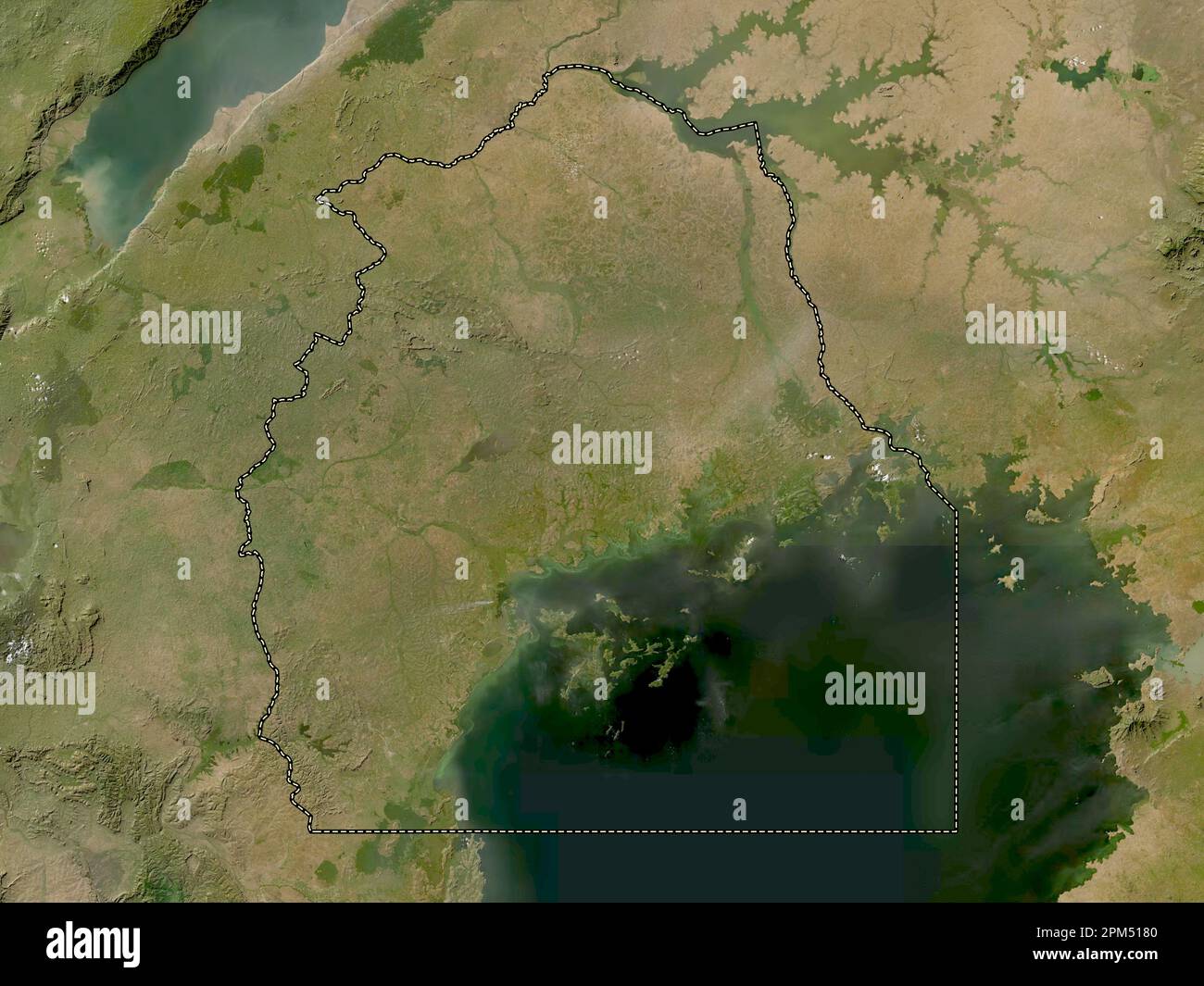 Central, region of Uganda. Low resolution satellite map Stock Photo - Alamy