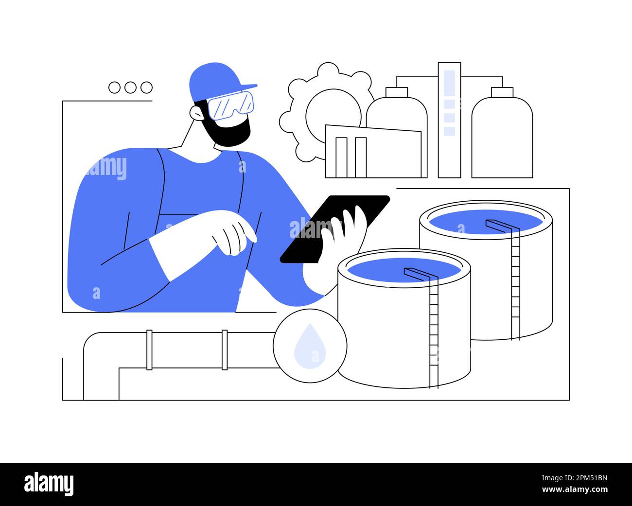 Sewage treatment abstract concept vector illustration Stock Vector ...