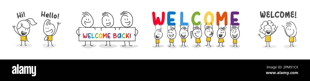 Stick figure hello Stock Vector Images - Alamy