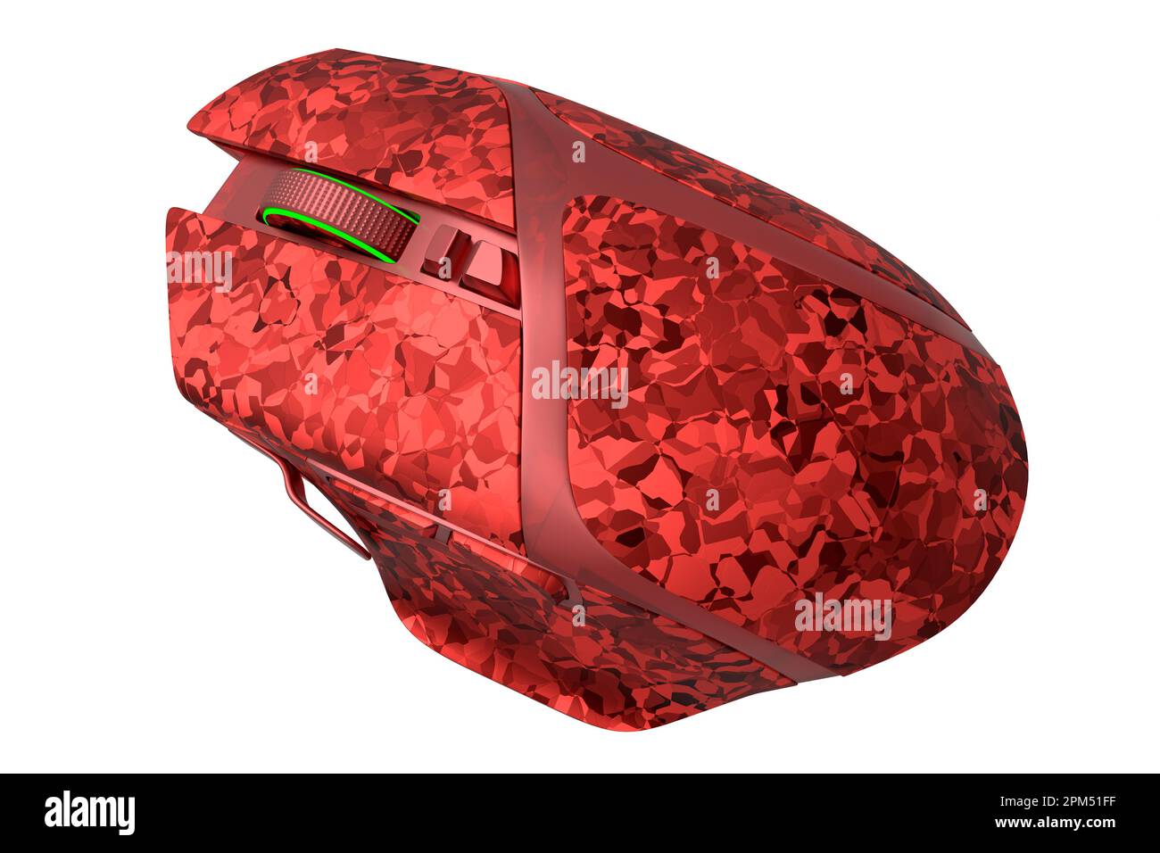 Wireless gaming computer mouse with mosaic seamless pattern on white ...