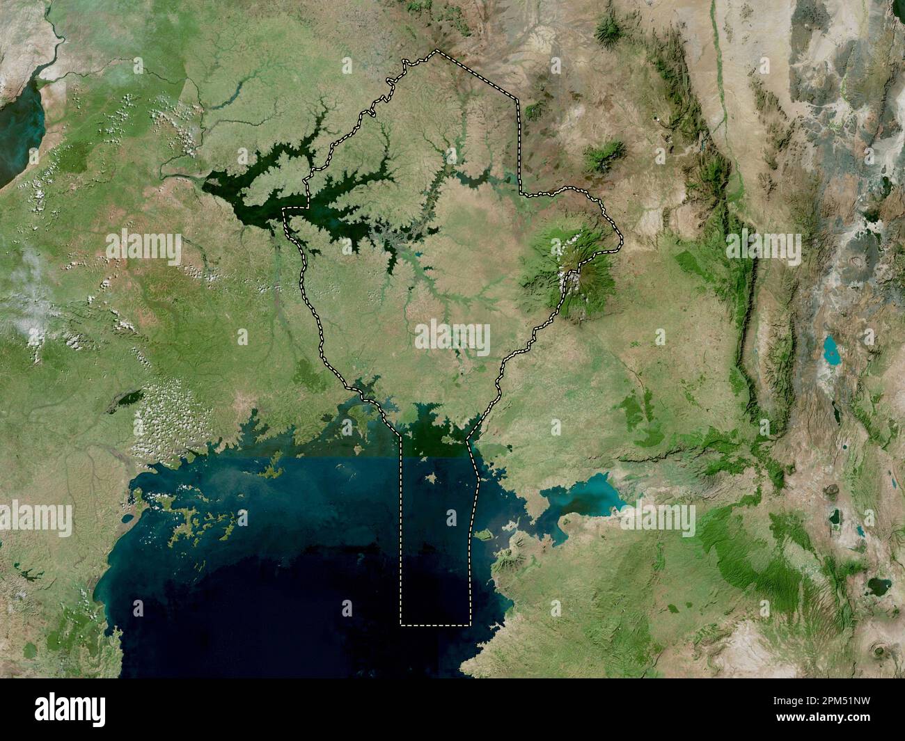 Eastern, region of Uganda. High resolution satellite map Stock Photo ...