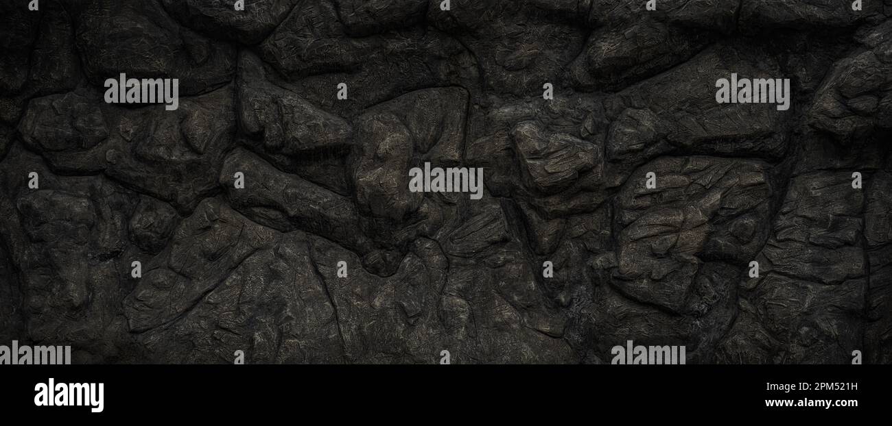 Natural black stone wall texture background Stock Photo - Alamy