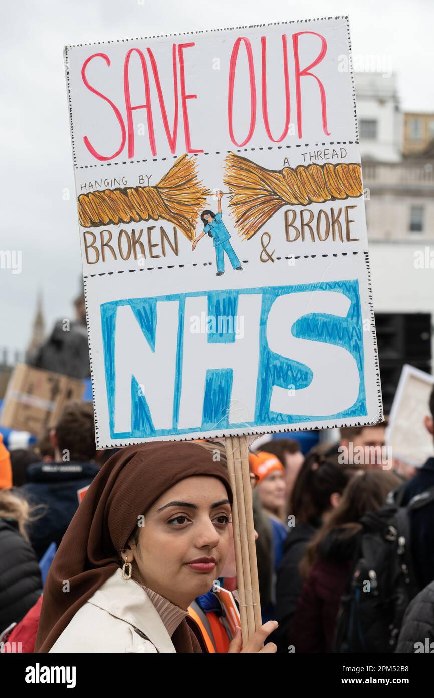 London, UK. 11 April, 2023. National Health Service (NHS) junior ...
