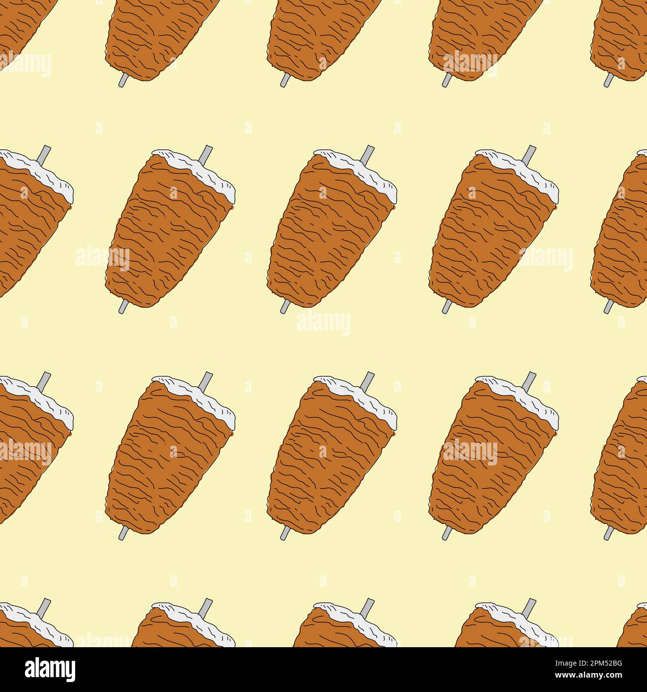 Shawarma Kebab pattern fast food. Seamless pattern. Concept of doner ...