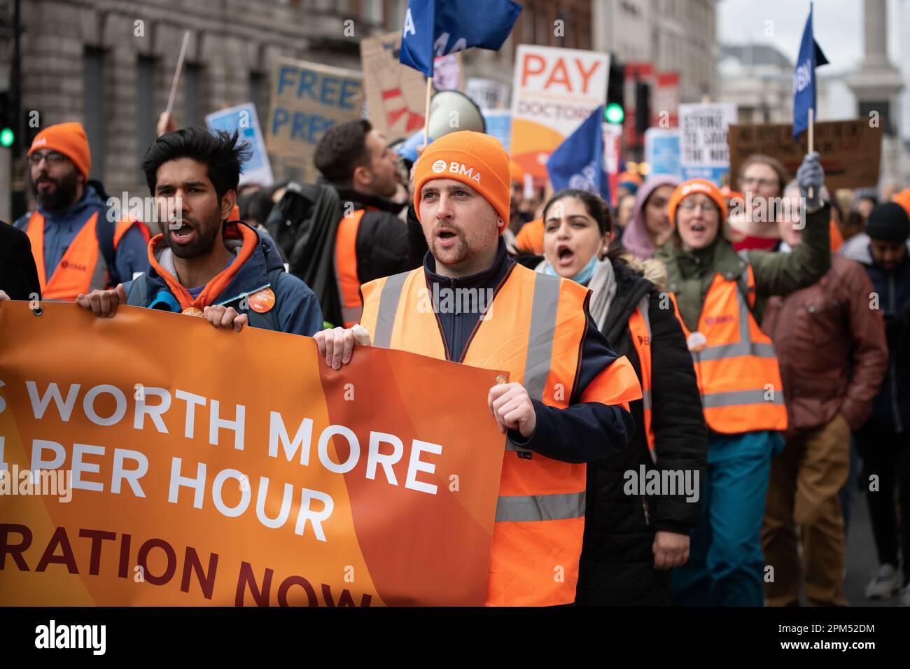 London, UK. 11 April, 2023. National Health Service (NHS) junior ...