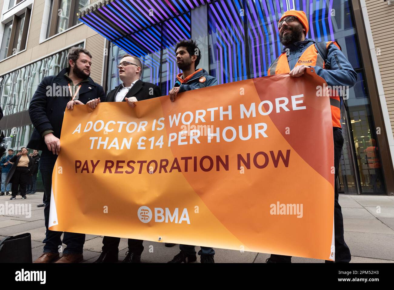 London, UK. 11 April, 2023. National Health Service (NHS) junior ...