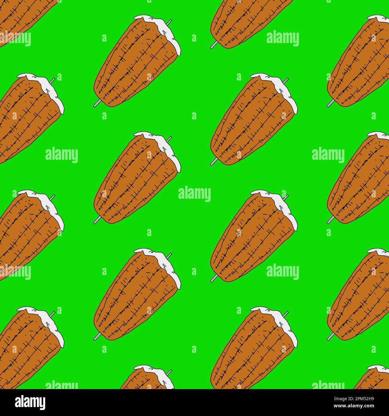 Shawarma Kebab pattern fast food. Seamless pattern. Concept of doner ...