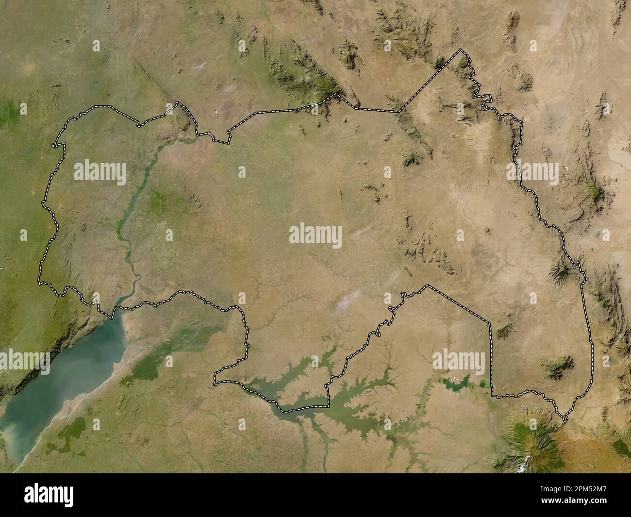 Northern, region of Uganda. Low resolution satellite map Stock Photo ...