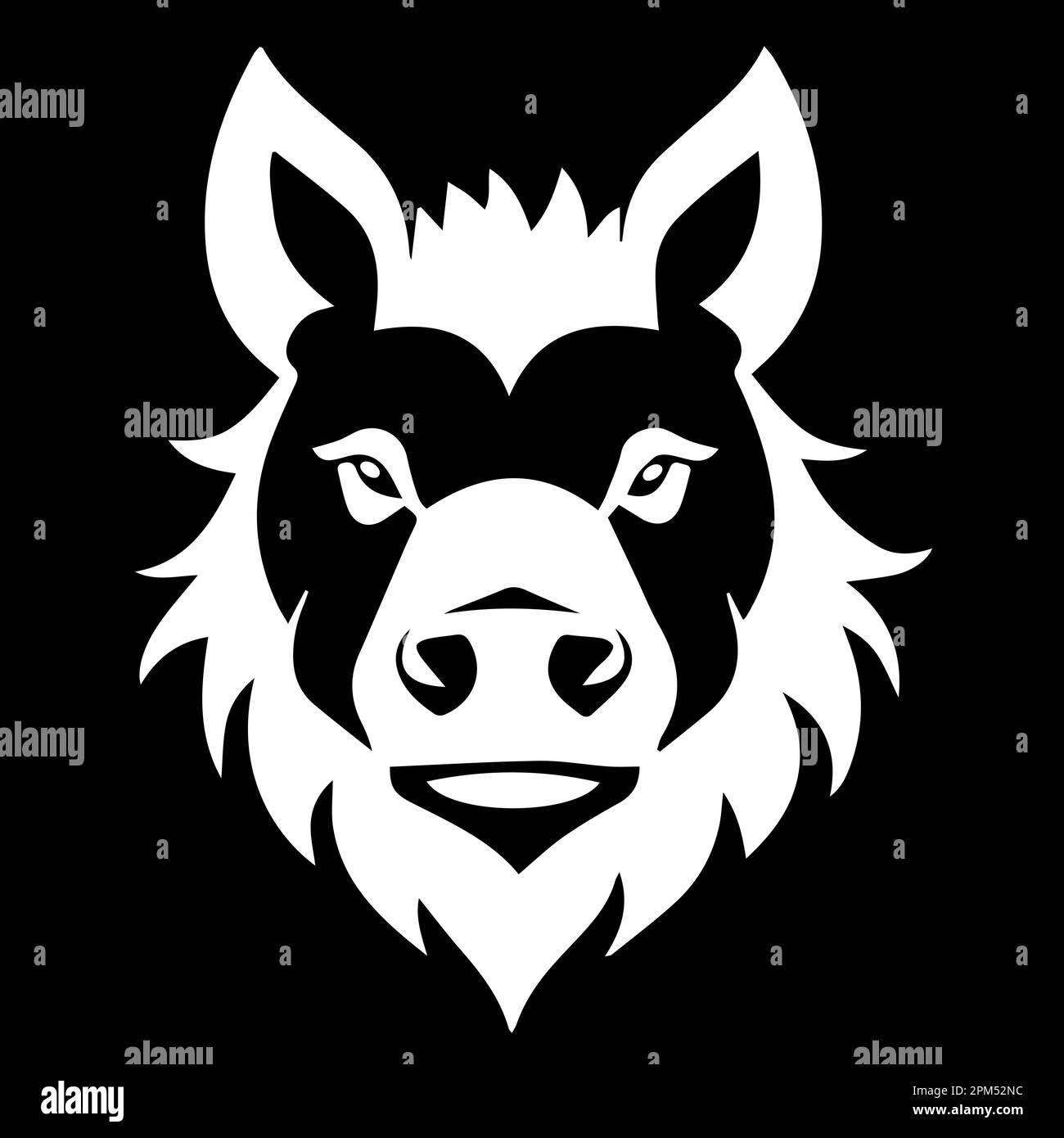 Boar head. Wild animal head. Vector illustration isolated on black ...