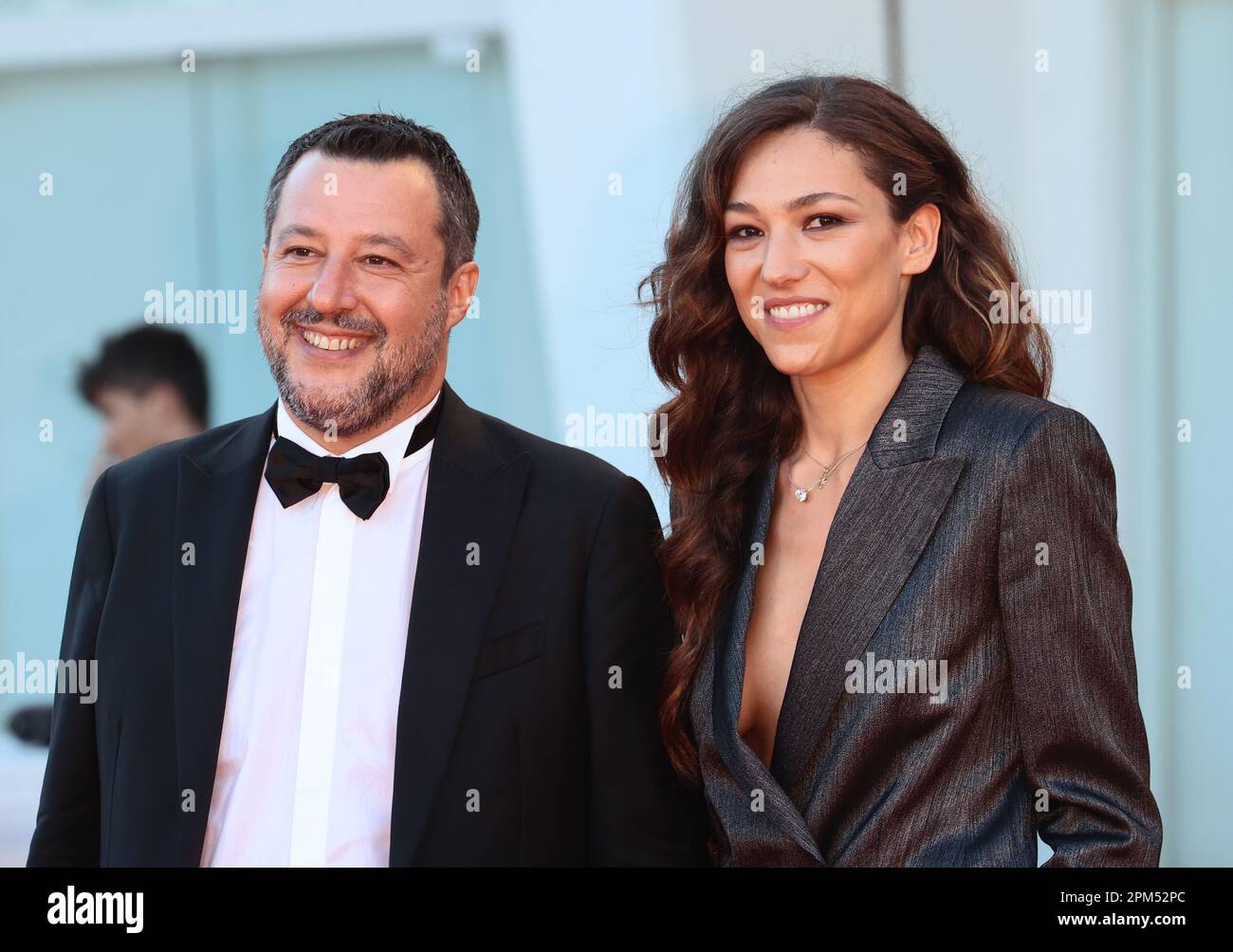 VENICE, ITALY - SEPTEMBER 07: Matteo Salvini and Francesca Verdini ...