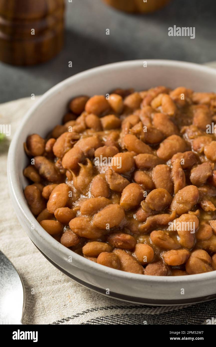Homemade Mexican Pinto Refried Beans Ready to Eat Stock Photo - Alamy