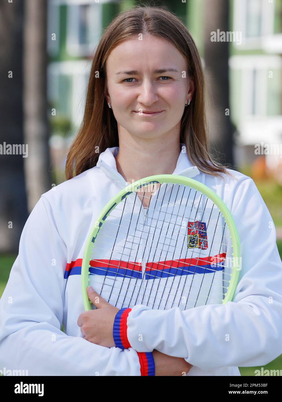 Barbora Krejcikova of Czech Republic poses to photographer prior to the ...