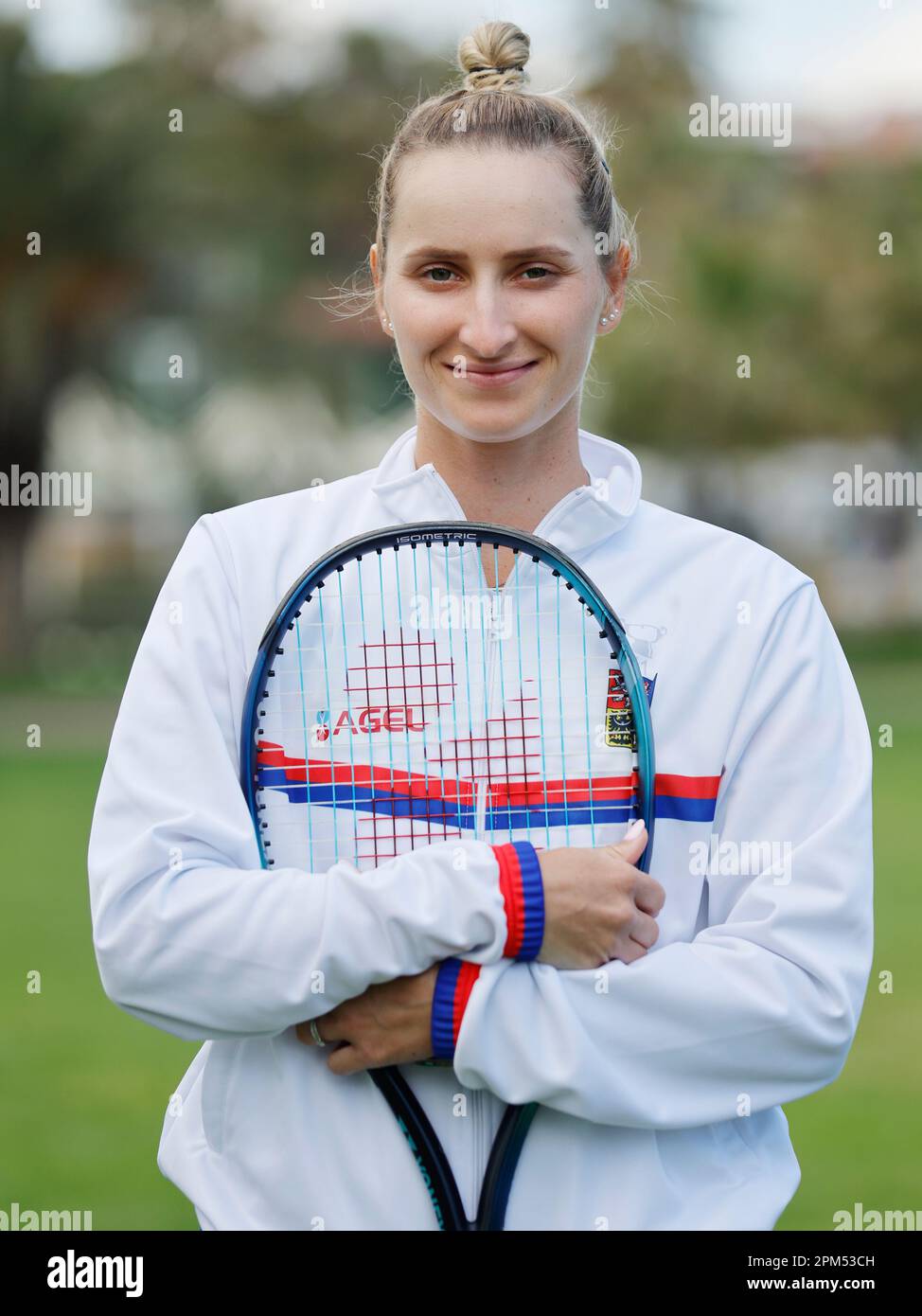 Marketa Vondrousova of Czech Republic poses to photographer prior to ...