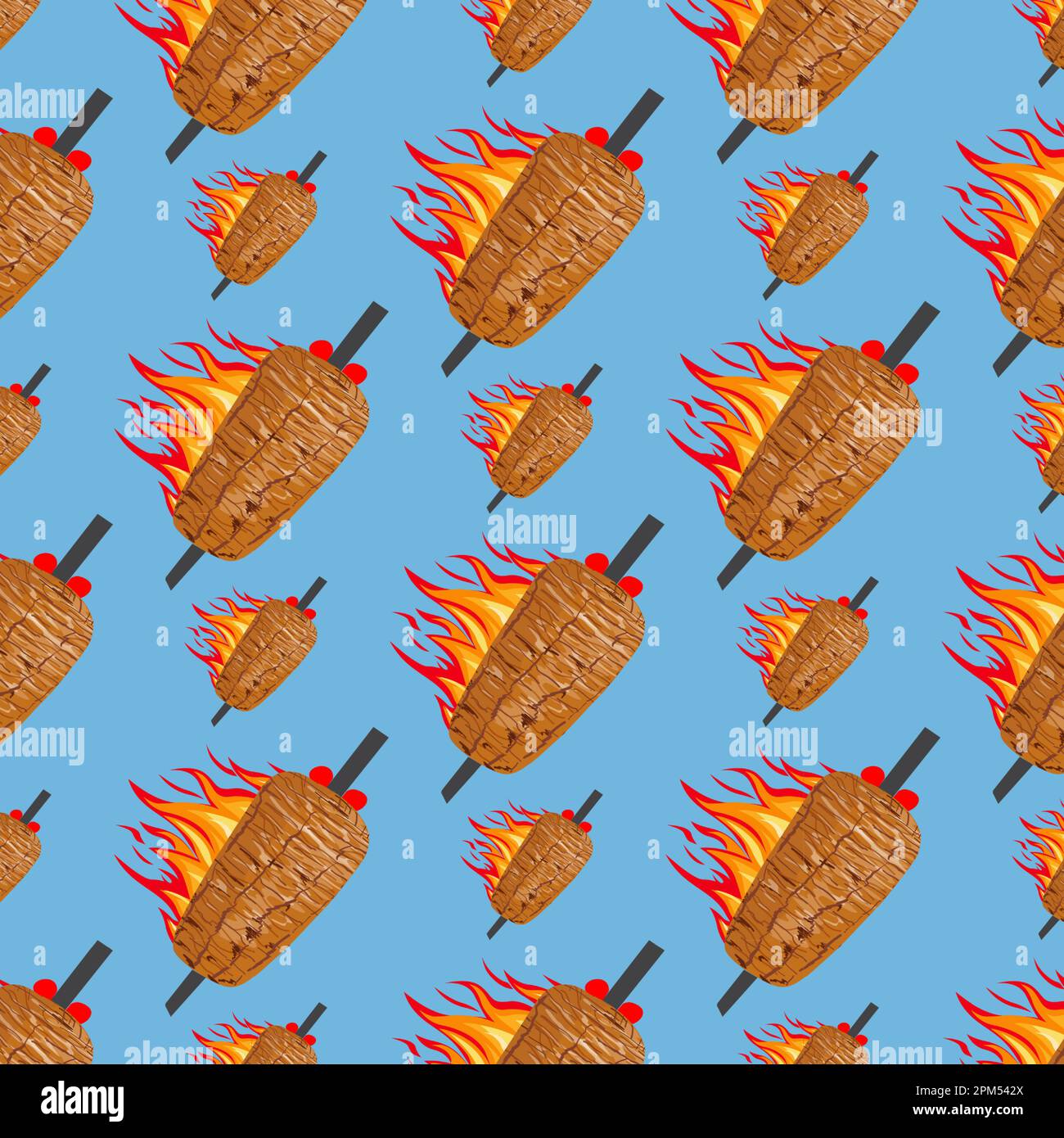 Shawarma Kebab pattern fast food. Seamless pattern. Concept of doner kebab, street food ...