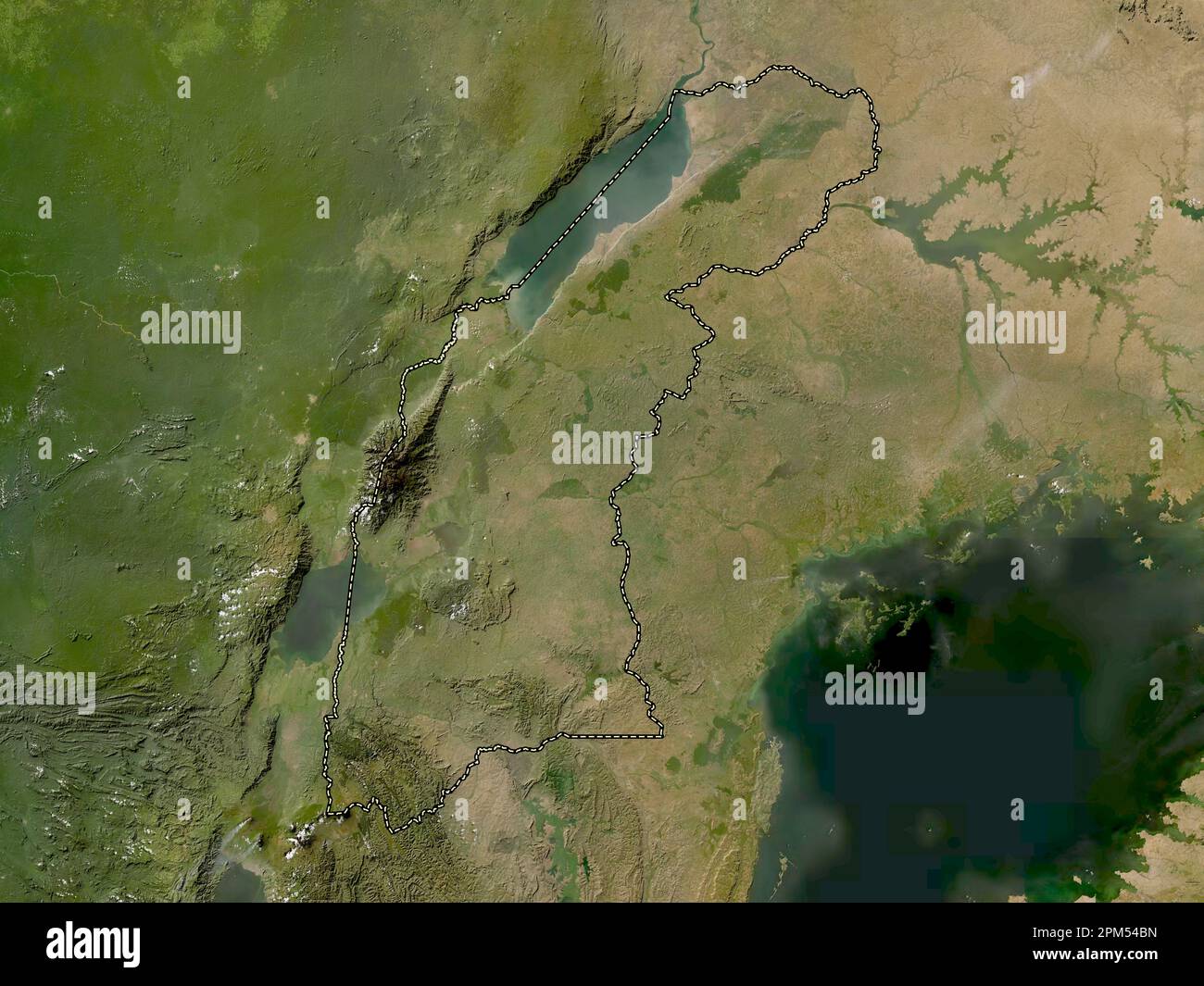 Western, region of Uganda. Low resolution satellite map Stock Photo - Alamy