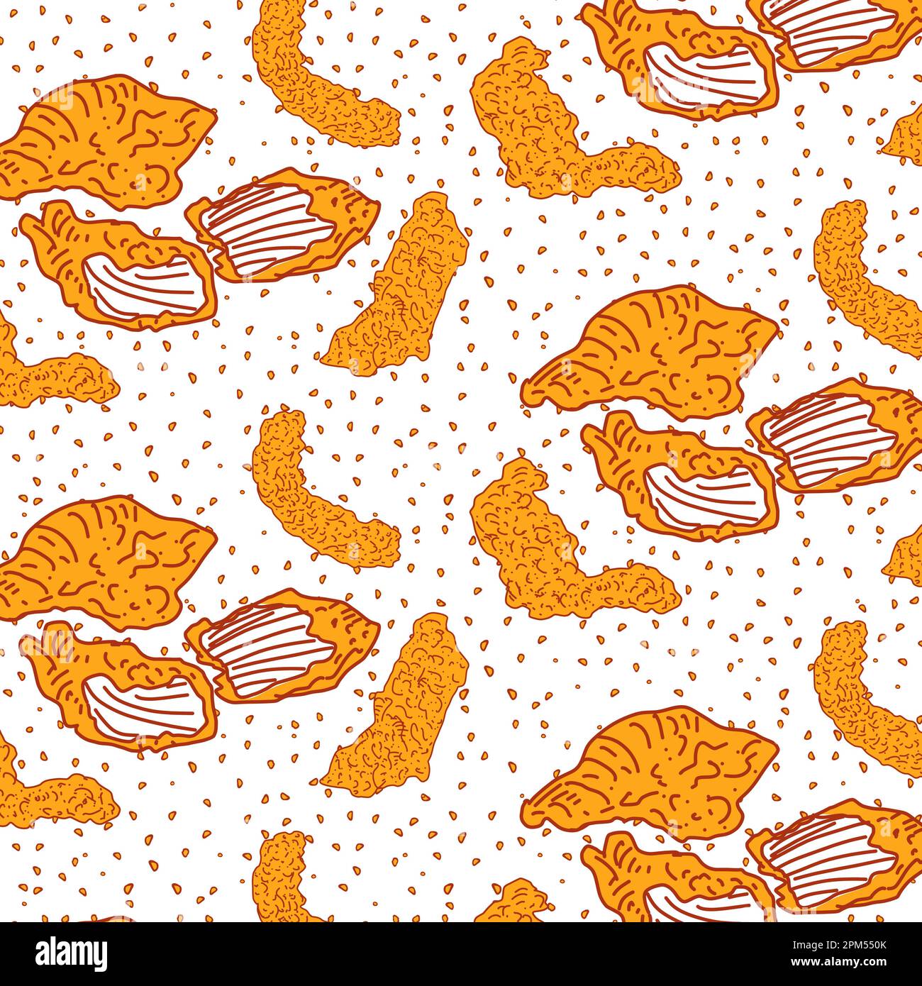 Chicken Fried Crispy Seamless Pattern. Fast food menu design elements ... Chicken Fried Crispy Seamless Pattern. Fast food menu design elements ...