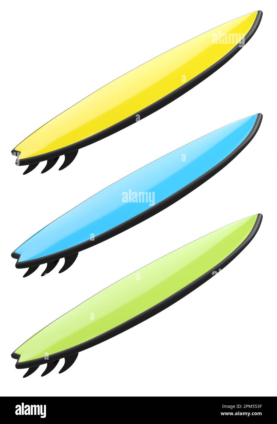 Set of surfboard for summer surfing on a surf board at the beach on ...