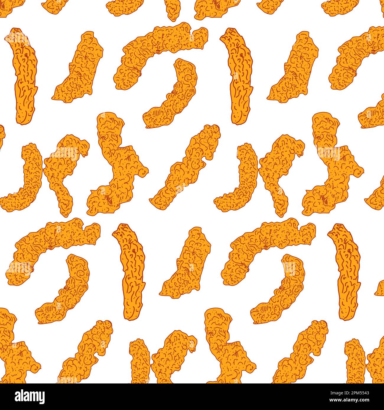 Chicken Fried Crispy Seamless Pattern. Fast food menu design elements ...