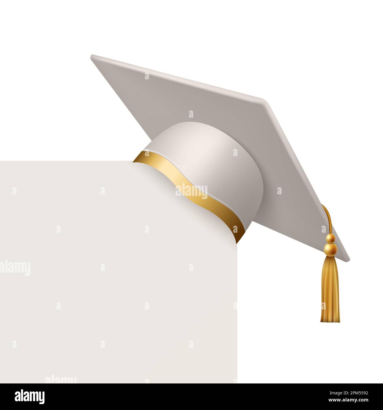 Vector 3d Realistic White Graduate College, High School, University Cap ...