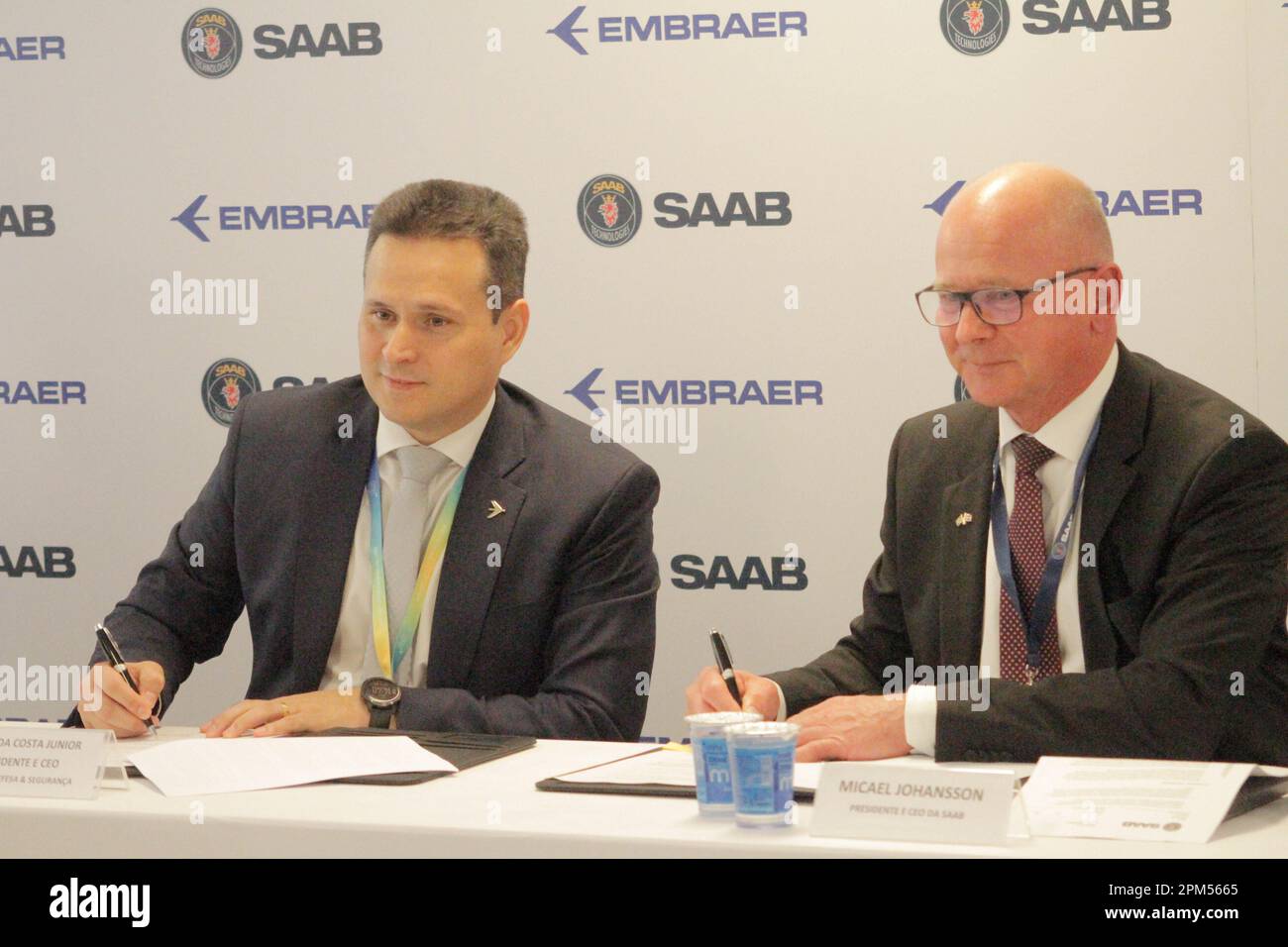 Rio De Janeiro, Brazil. 11th Apr, 2023. Embraer and Saab sign a ...