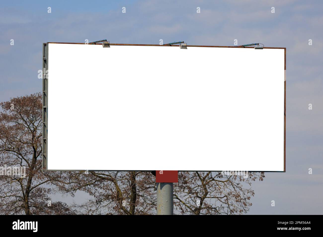 Large white billboards for outdoor advertising along the roads Stock ...