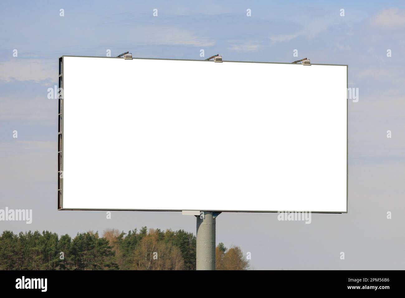 Large white billboards for outdoor advertising along the roads Stock ...