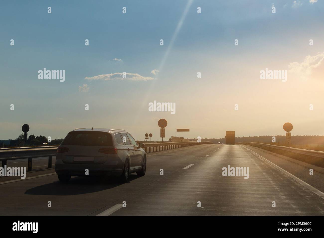 evening views of the road highway on a sunny day in summer Stock Photo ...