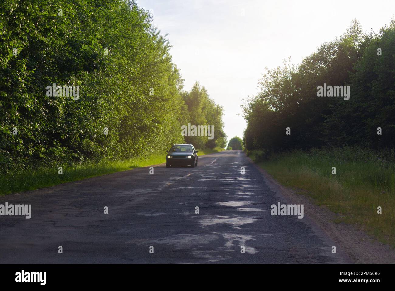 views of the highway on a sunny day in summer. Roads and cars Stock ...