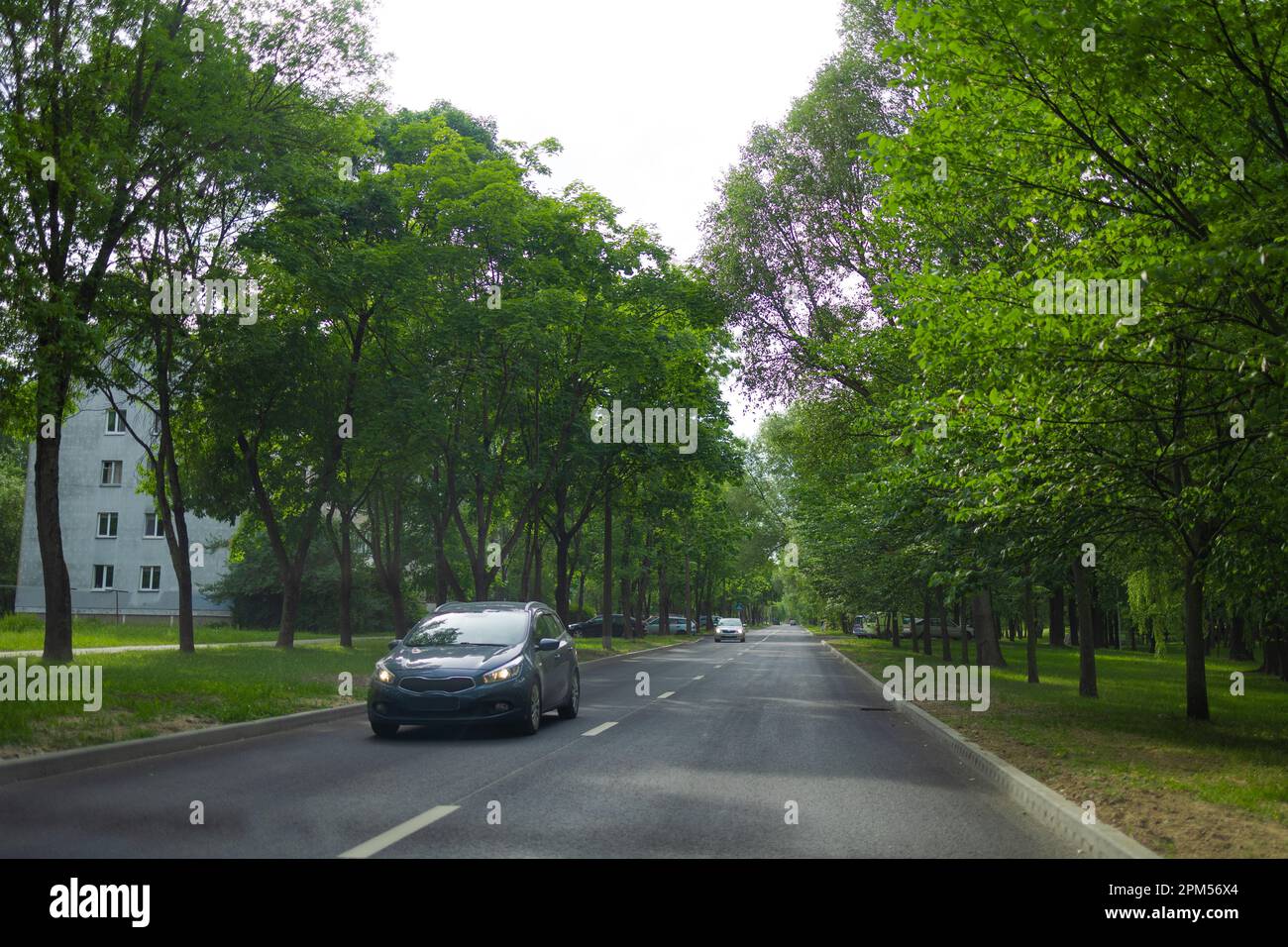 views of the highway on a sunny day in summer. Roads and cars Stock ...