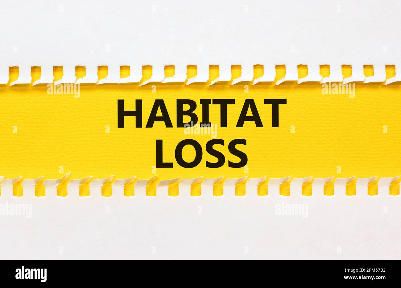 Habitat loss symbol. Concept words Habitat loss on yellow paper ...