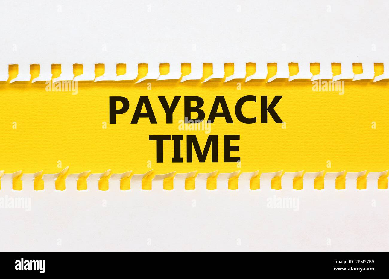 Payback time symbol. Concept words Payback time on yellow paper ...