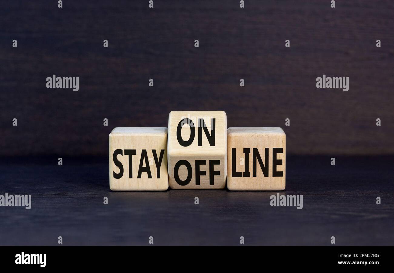 Stay online or offline symbol. Concept word Stay online or offline on ...