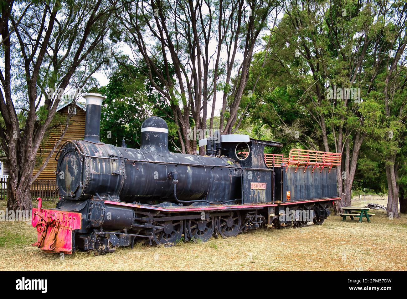 Rusty Beyer Peacock steam locomotive SSM No.7 of 1895, in a park in ...