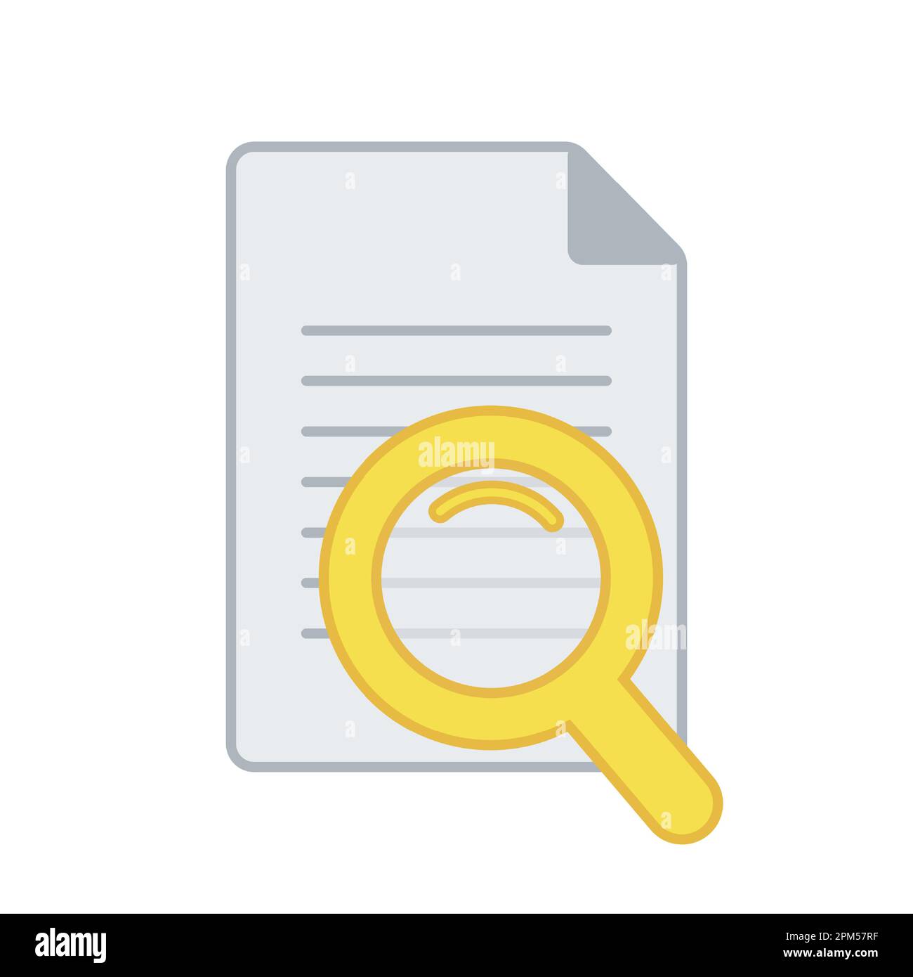 Documents icon and magnifying glass. Business concept. Search for ...